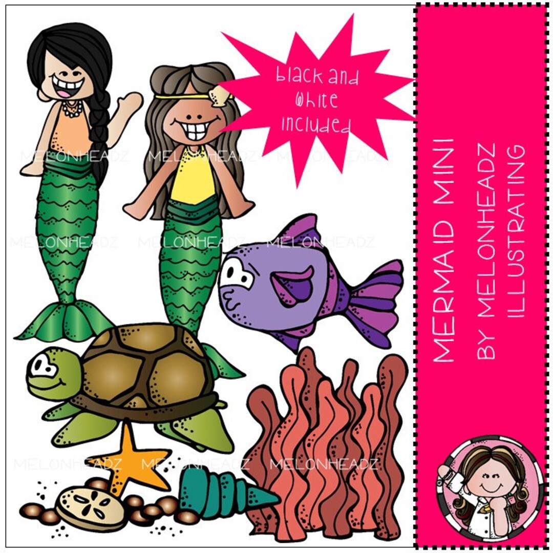 Mermaid Clip Art Mini Set - Etsy