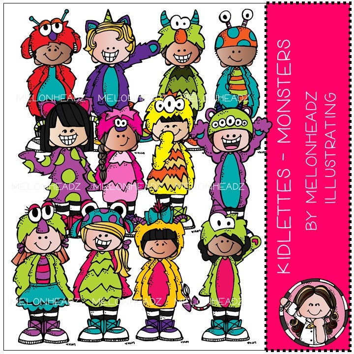 Kidlettes Clip Art Monsters COMBO PACK - Etsy