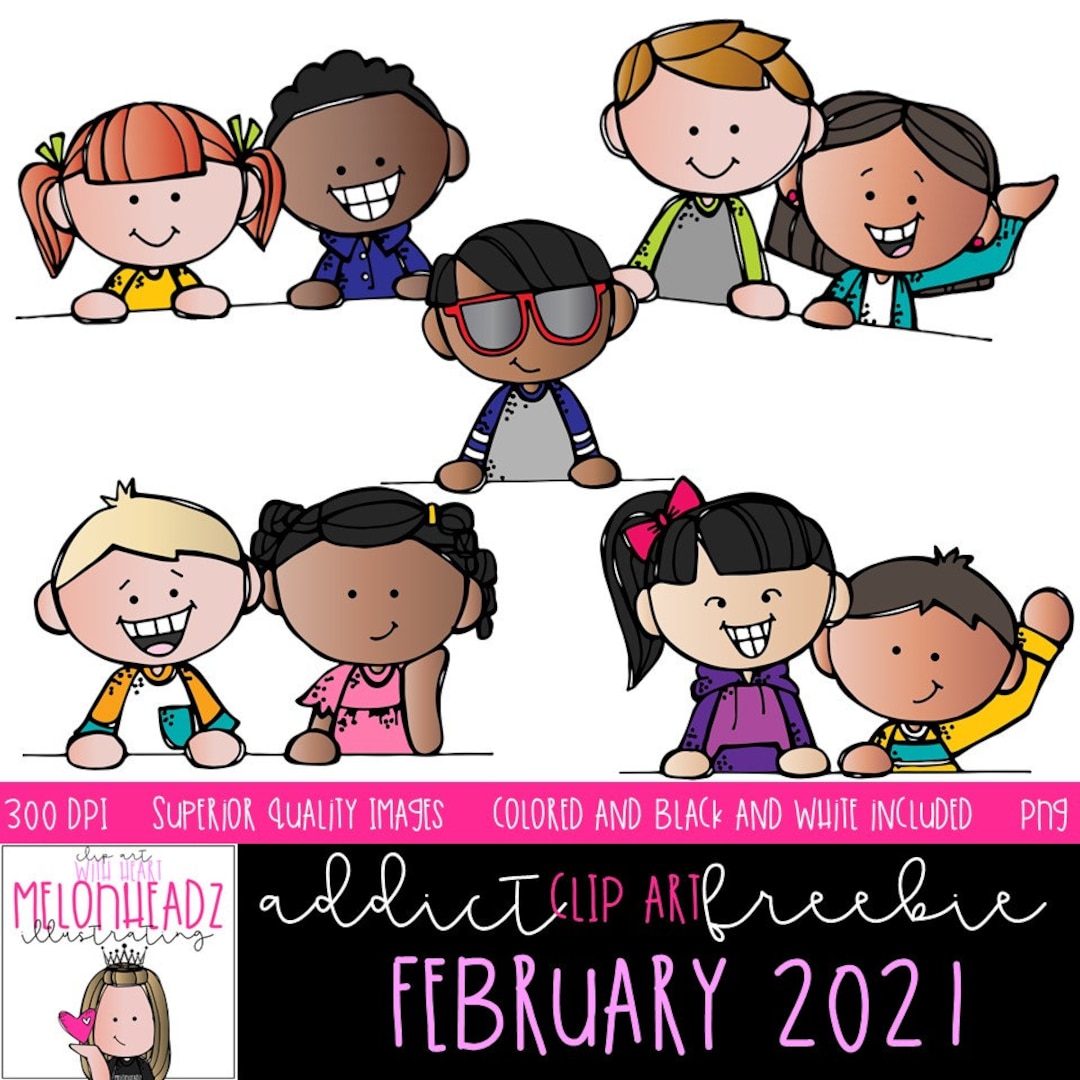 Melonheadz Addicts Clip Art - February Set 2021 - Mini - Etsy