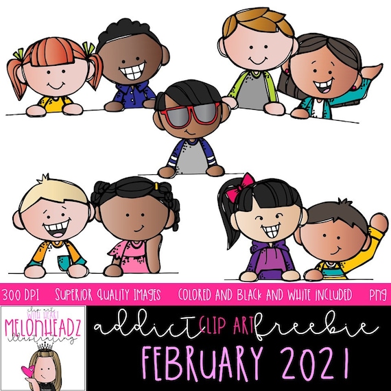 Melonheadz Addicts Clip Art February Set 2021 Mini | Etsy