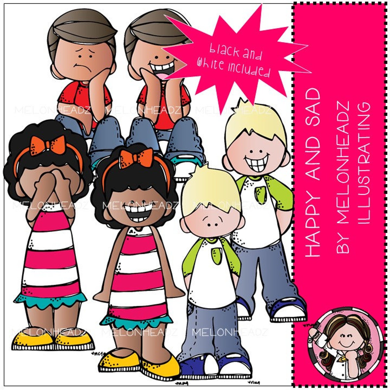 Happy and Sad Clip Art - Mini - Etsy