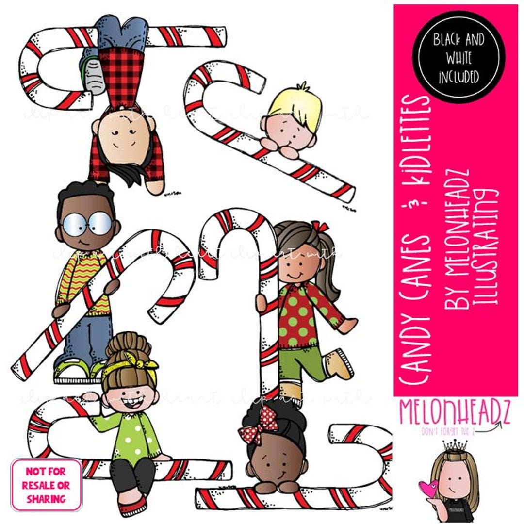 Candy Canes and Kidlettes Clip Art, Christmas Mini - Etsy