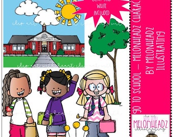 Melonheadz Clipart School - Etsy