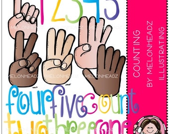 Counting Fingers Right and Left Hand Clip Art - Instant Download ...