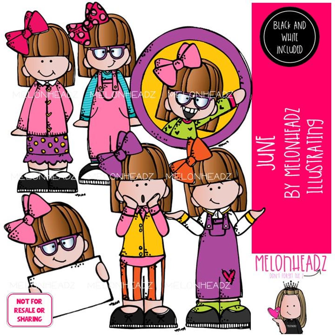 June Clip Art, Book Companion Clip Art, Literature Clip Art Mini - Etsy