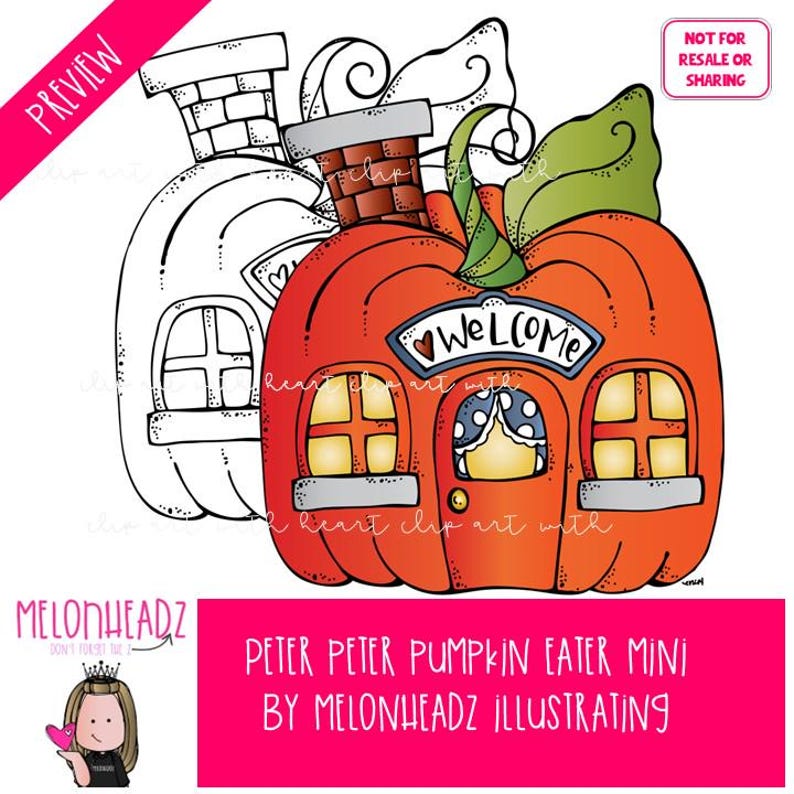 Peter Peter Pumpkin Eater Clip Art, Nursery Rhyme Mini - Etsy