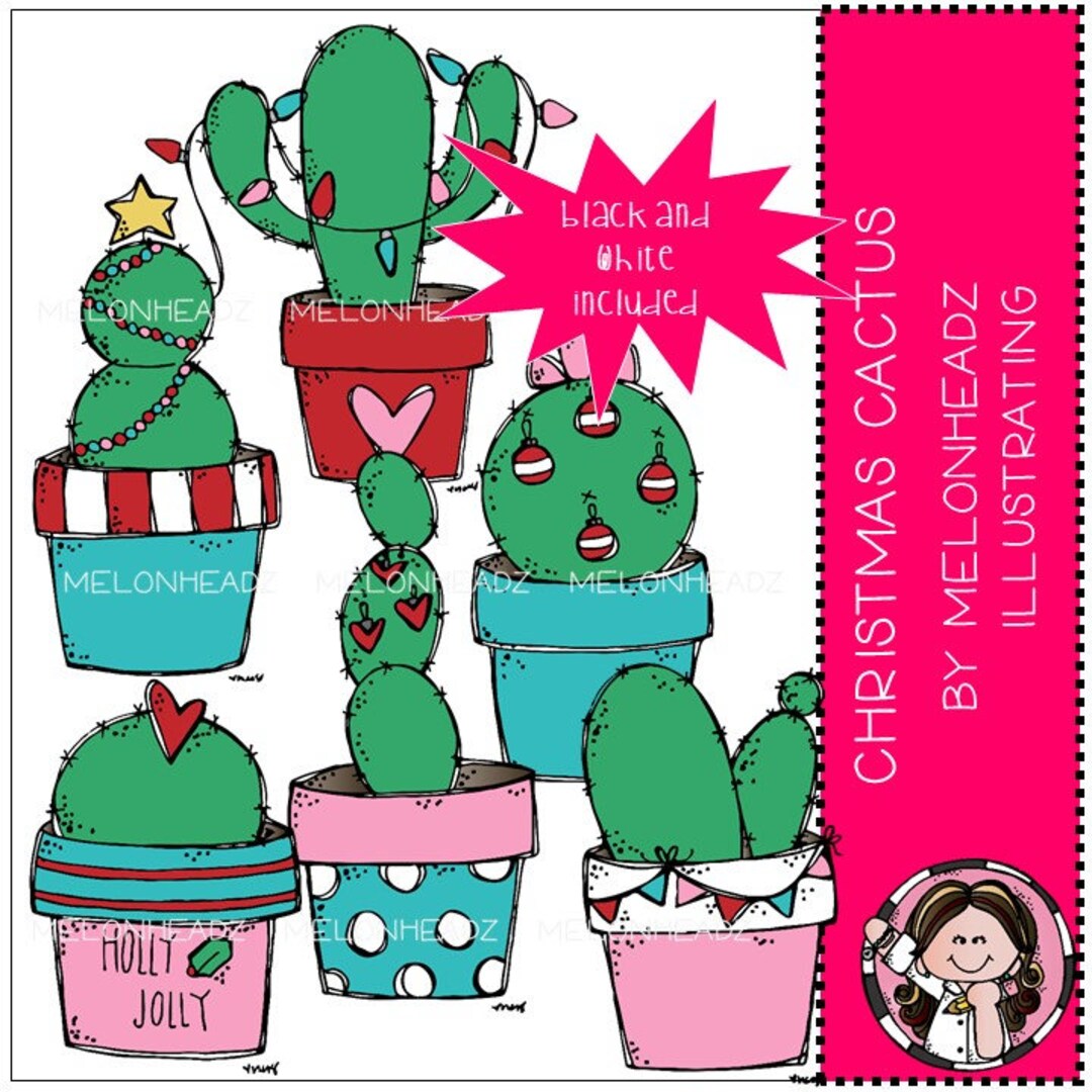 Christmas Cactus Clip Art - Mini - Etsy