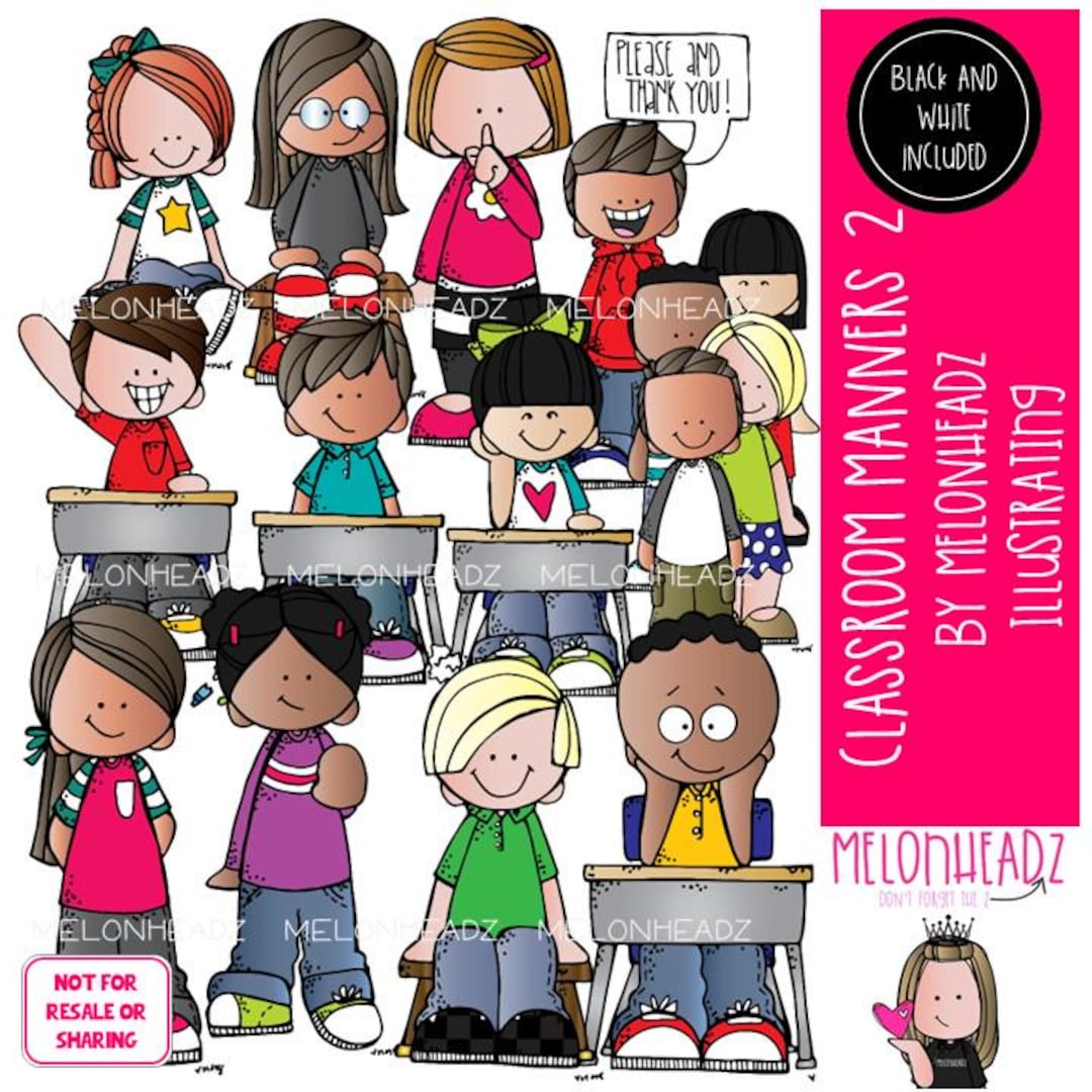 Classroom Manners 2 Clip Art, Etiquette, Rules COMBO PACK - Etsy