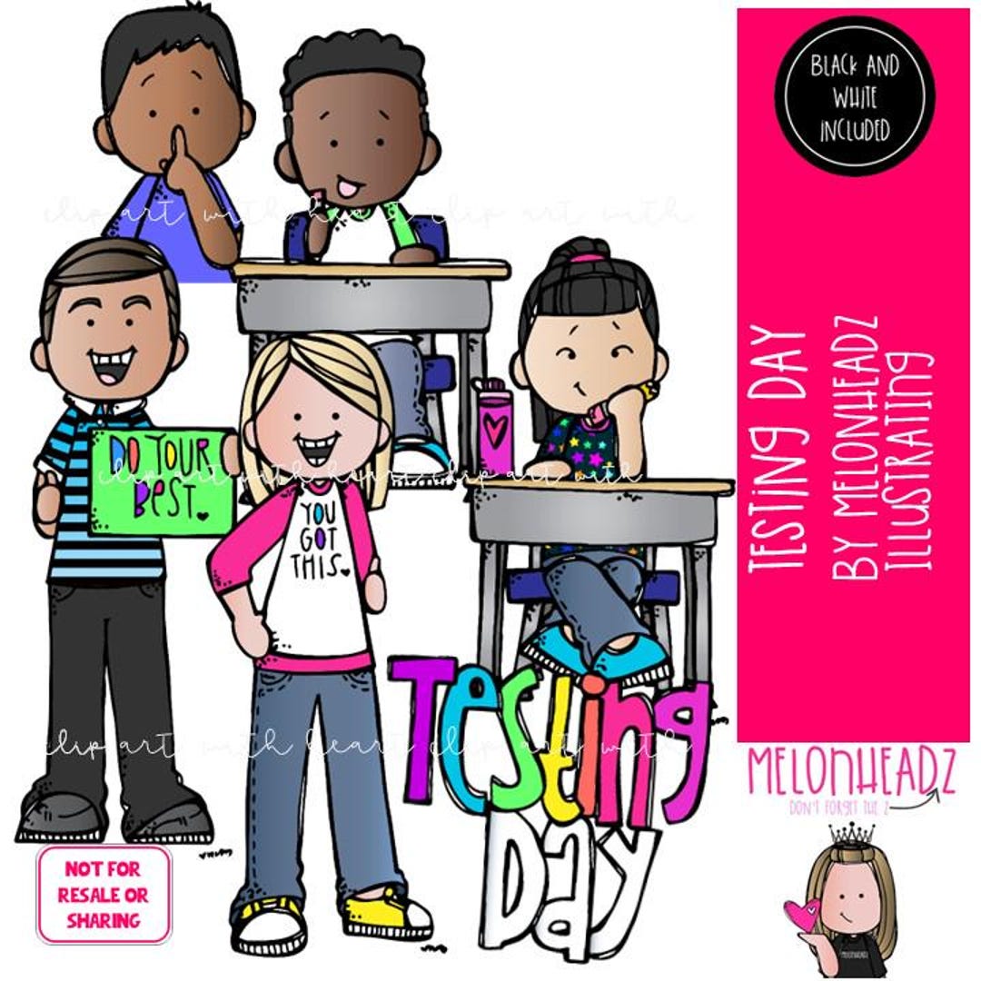 Testing Day Clip Art, Exam Day Clip Art, Assessment Day Clip Art Mini ...
