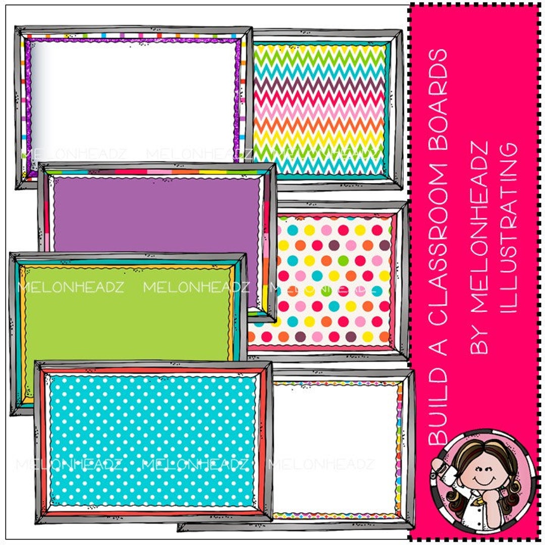 Build A Classroom Clip Art - Bulletin Boards - BRIGHT - Etsy