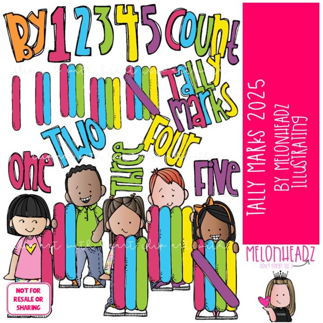 Tally Marks Clip Art 2025, Math Clip Art, Counting Clip Art COLORED ...