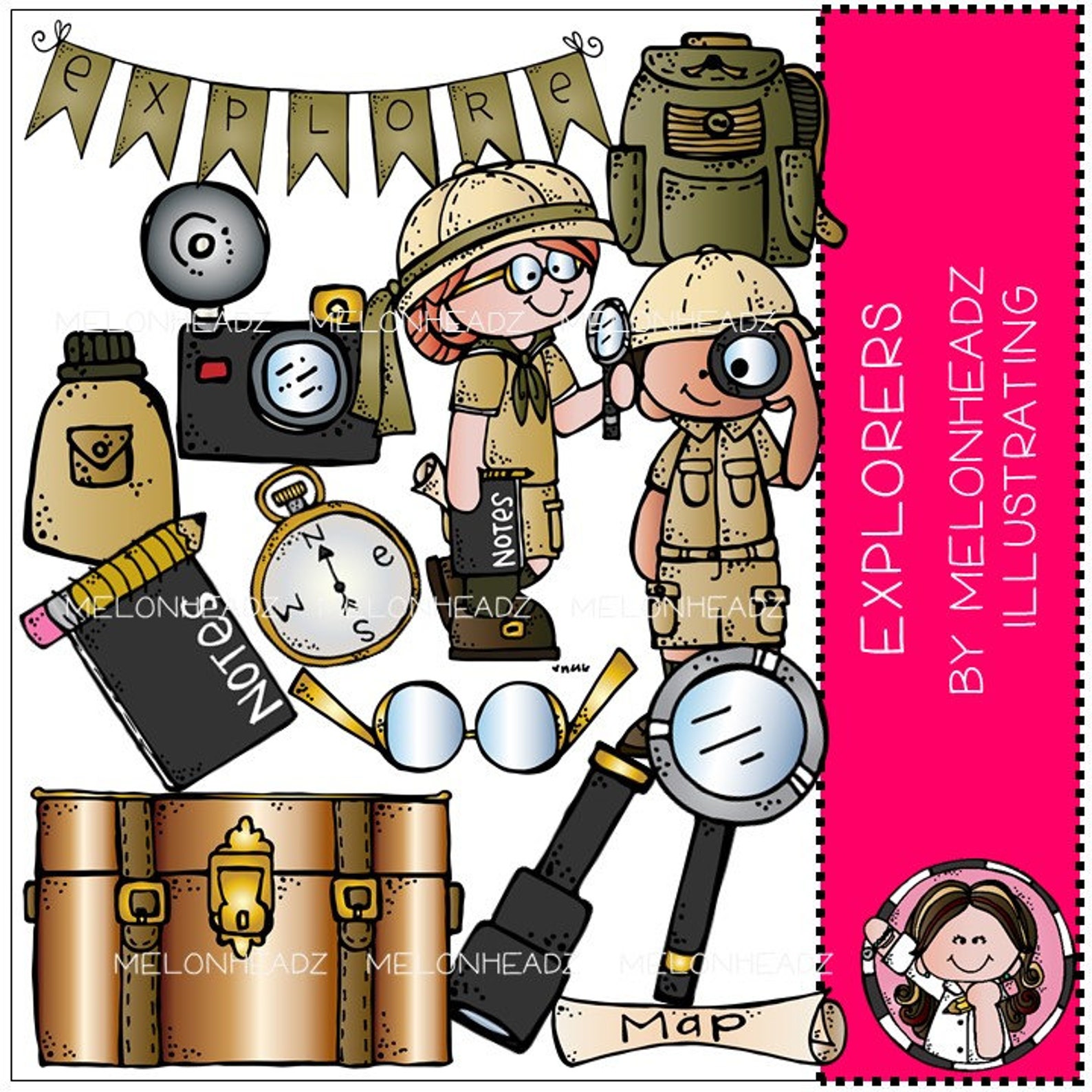 Entdecker-ClipArt - Combo Pack - Etsy.de