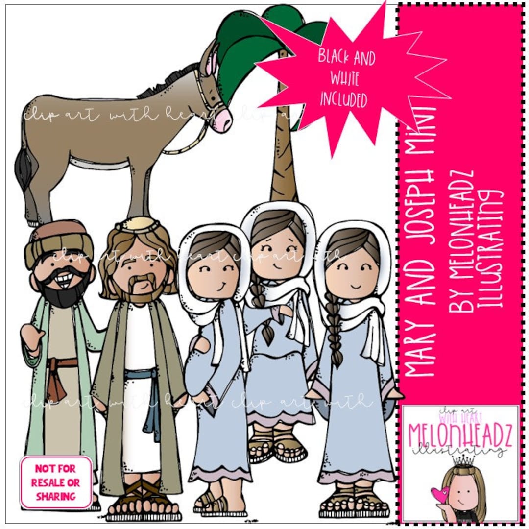 Mary and Joseph Clip Art - Mini - Bible - Etsy