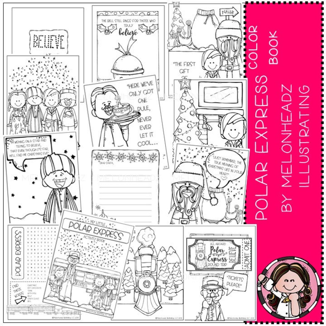 Polar Express Color Book Printable by Melonheadz - Etsy
