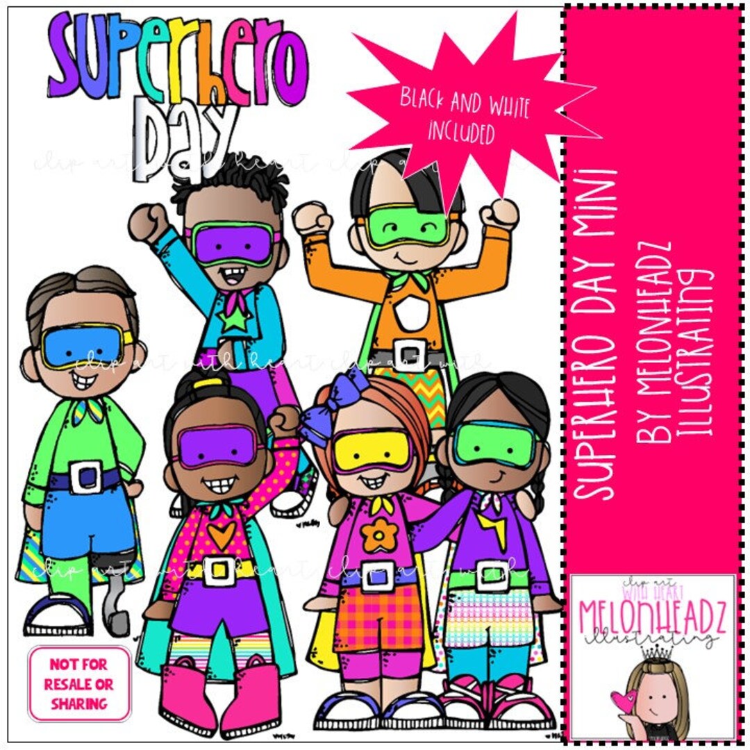 Superhero Day Clip Art School Spirit Mini - Etsy