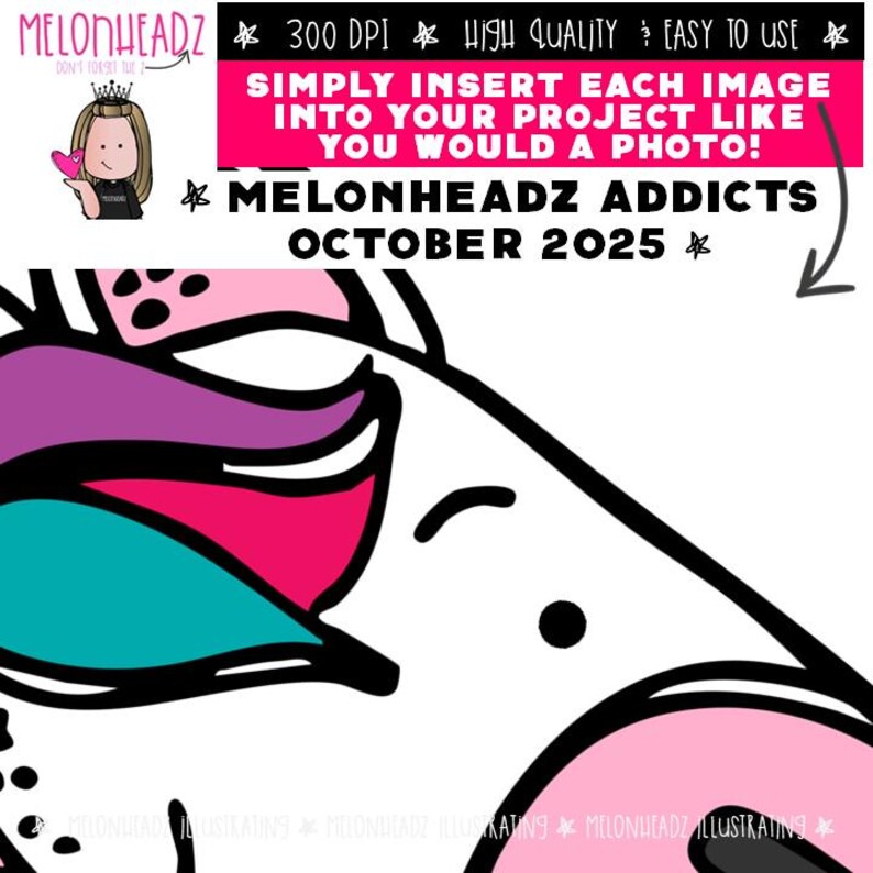 Melonheadz Addicts October 2025 Clip Art, Alphabet Mini - Etsy UK