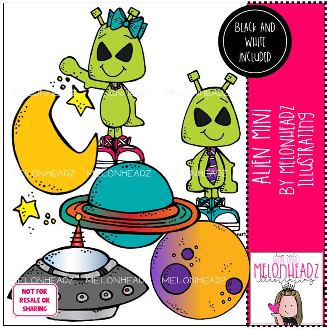 Alien Clip Art Digi Stamps Mini Set - Etsy