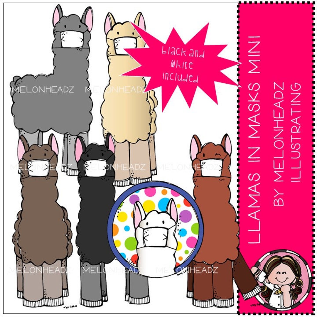 Llama Clip Art - With Masks - Mini - Etsy