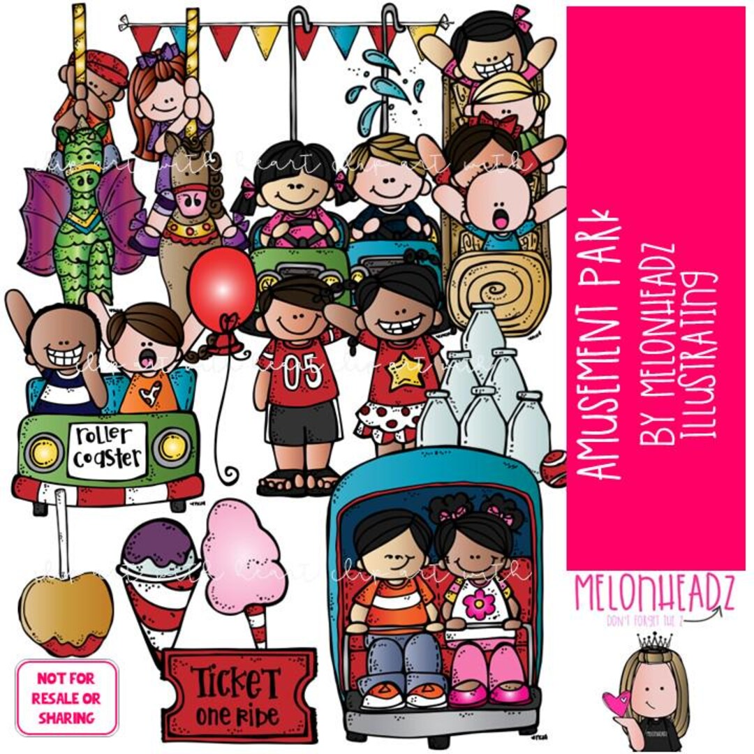 Amusement Park Clip Art, Carnival Ride COLORED Version - Etsy