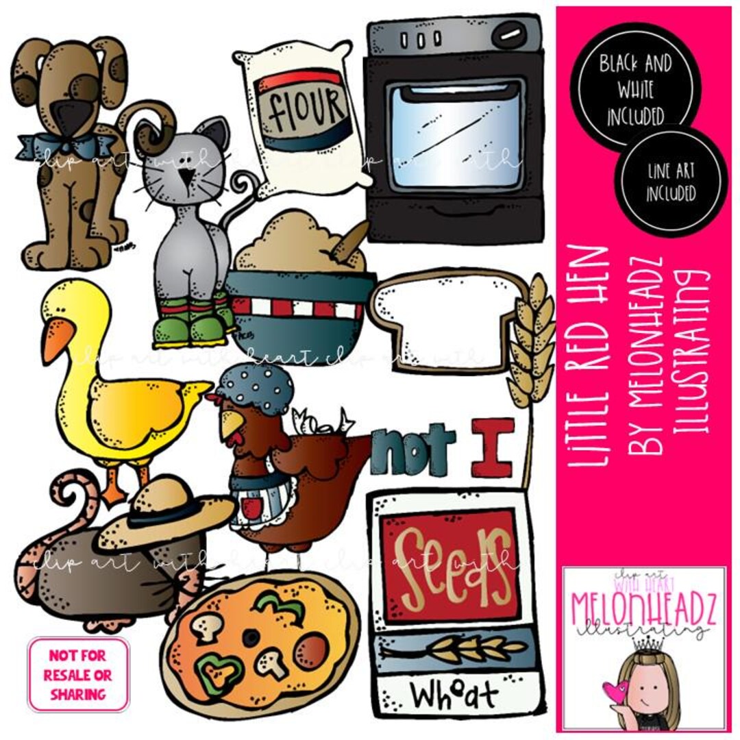 Little Red Hen Clip Art Literature Clip Art Combo Pack - Etsy