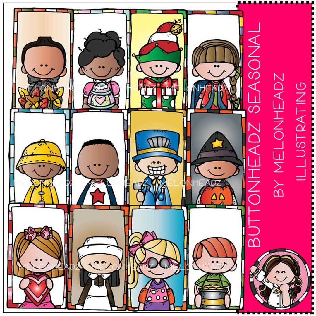 Seasonal Clip Art - Buttonheadz - Combo Pack - Etsy