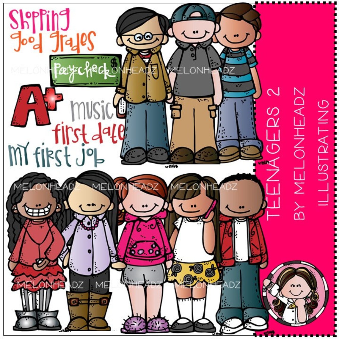 Teenager Clip Art Part 2 Combo Pack - Etsy