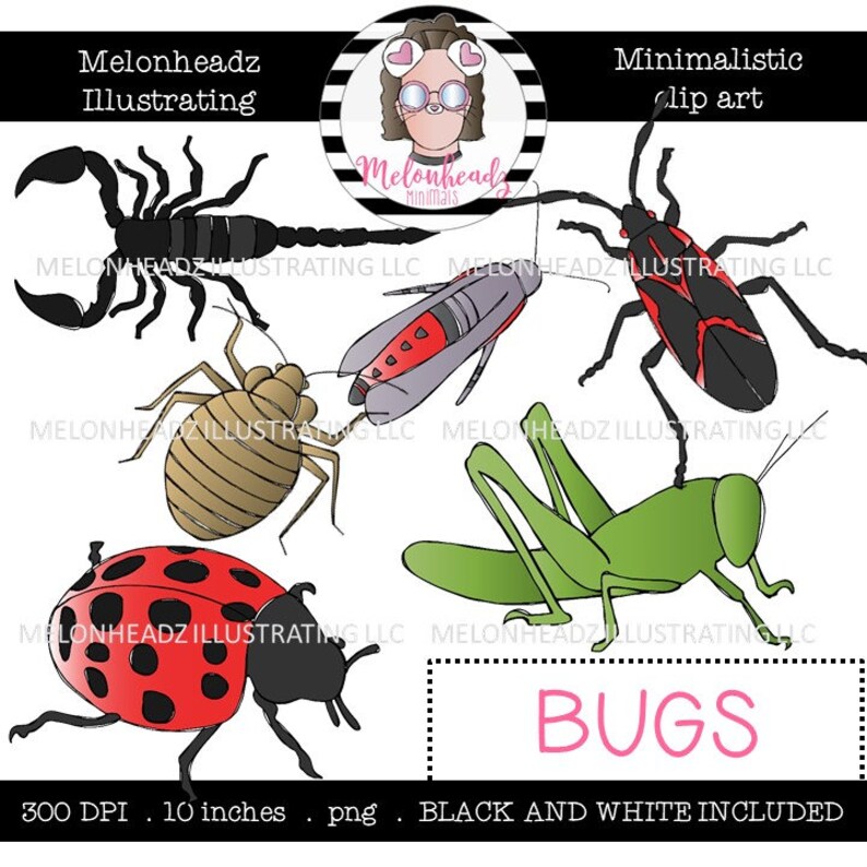 Bug Clip Art Minimal Style Mini - Etsy