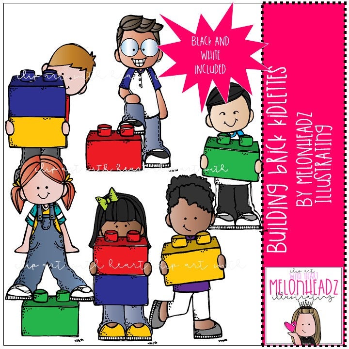 Building Bricks Clip Art Mini - Etsy