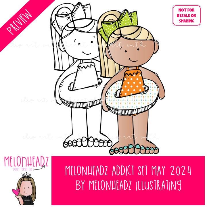 Melonheadz Addict Clip Art Digi Stamp May Set 2025 Mini - Etsy