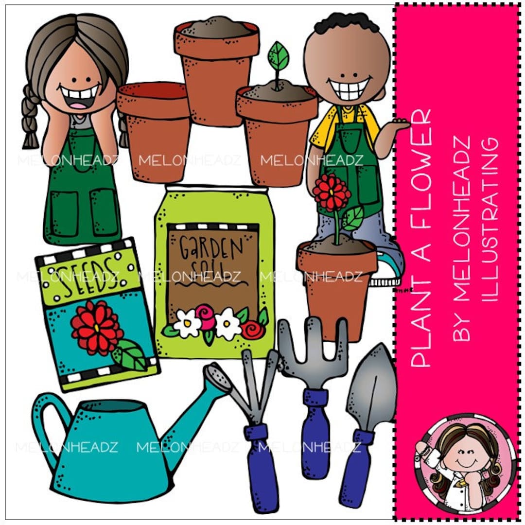 Plant a Flower Clip Art - Etsy