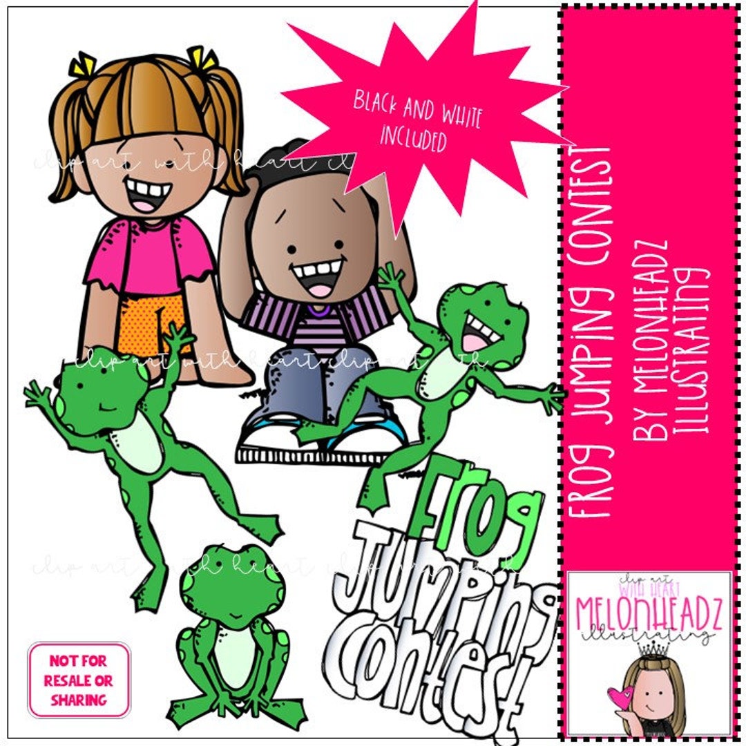 Frog Jumping Contest Clip Art - Mini - Etsy