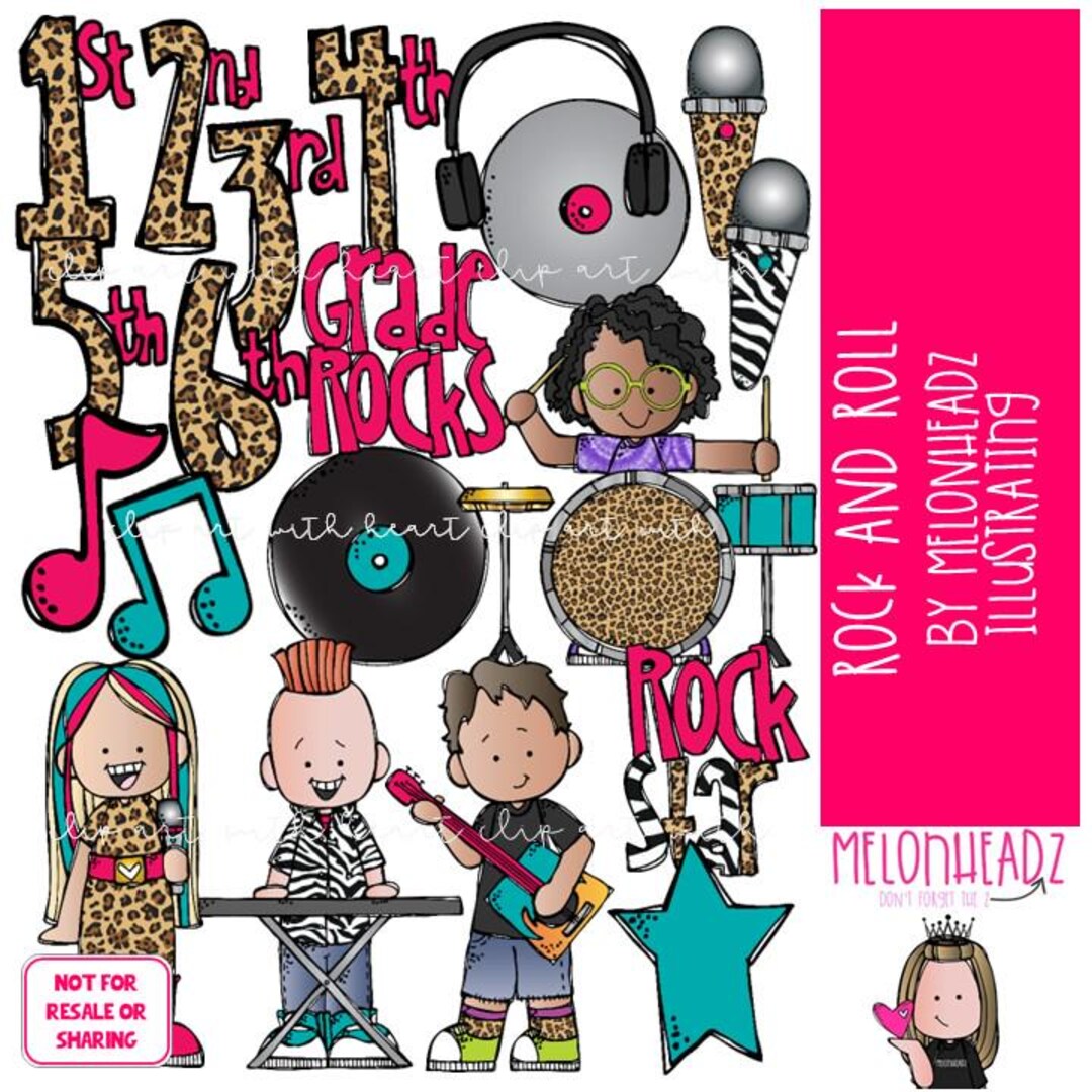 Rock N Roll Clip Art 2025, Rockstar Clip Art COLORED Version - Etsy
