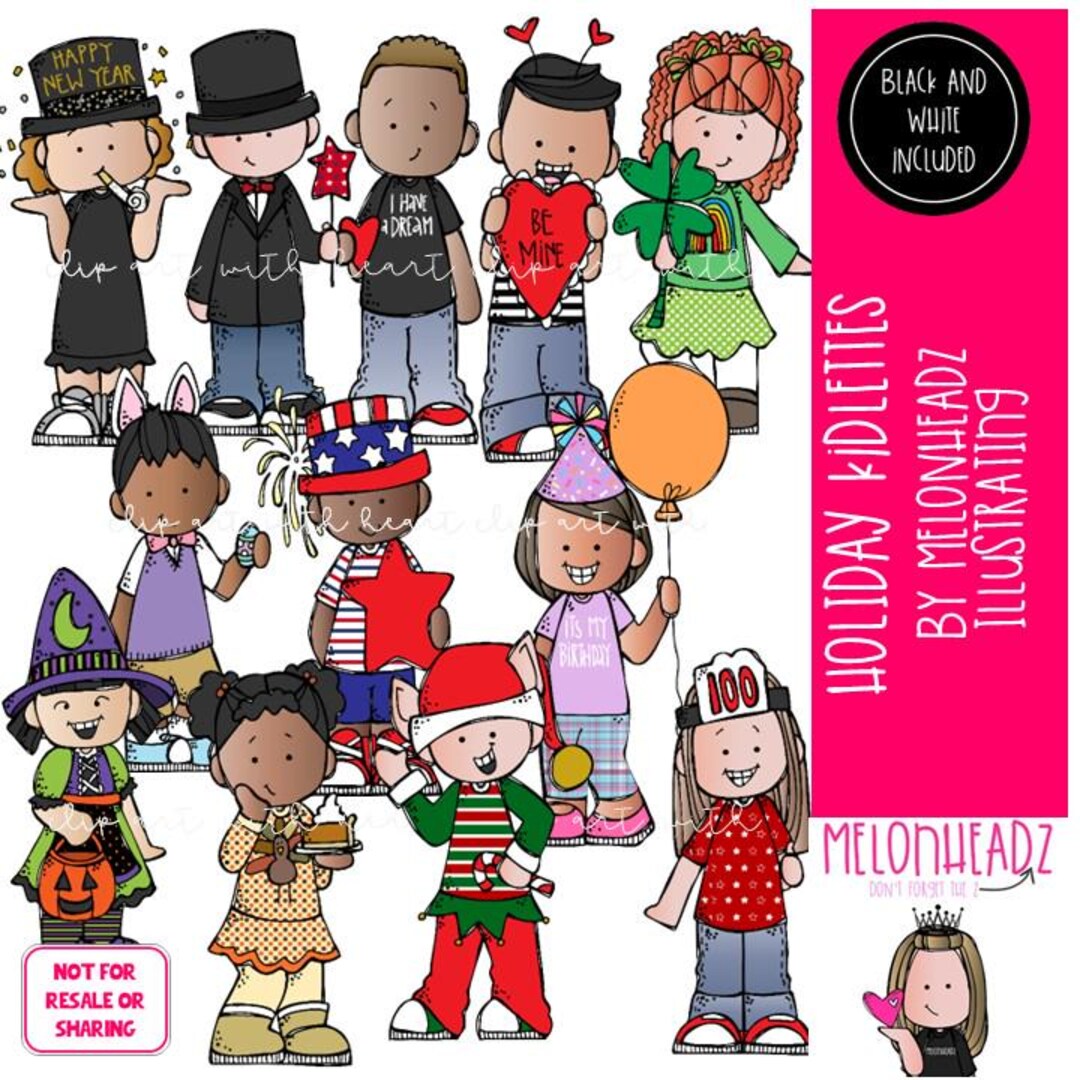 Holiday Kidlettes Clip Art, Costume Clip Art, Birthday Clip Art, Digi ...