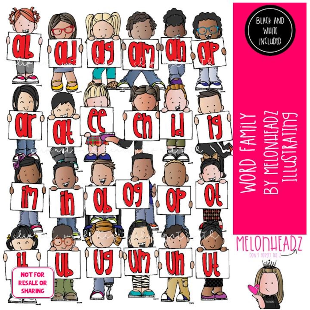 Word Family Clip Art, Phonogram Clip Art, Phonics Clip Art Digi Stamps ...