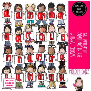 Word Family Clip Art, Phonogram Clip Art, Phonics Clip Art Digi Stamps ...