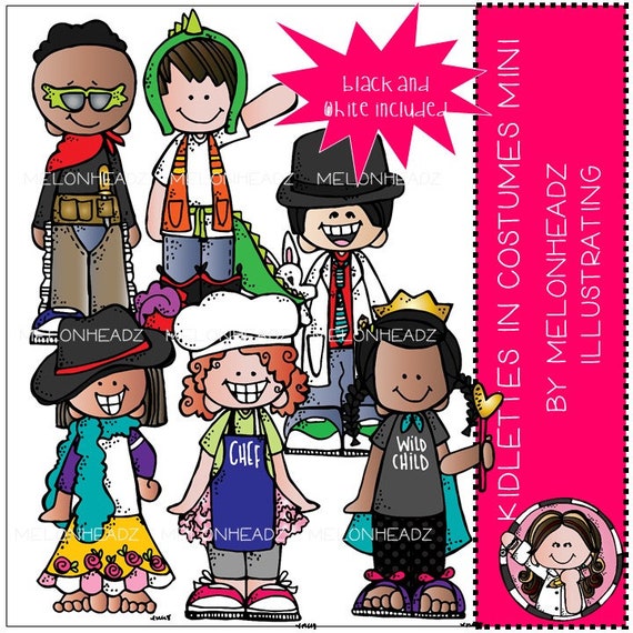 Kidlettes in Costumes Clip Art Mini - Etsy