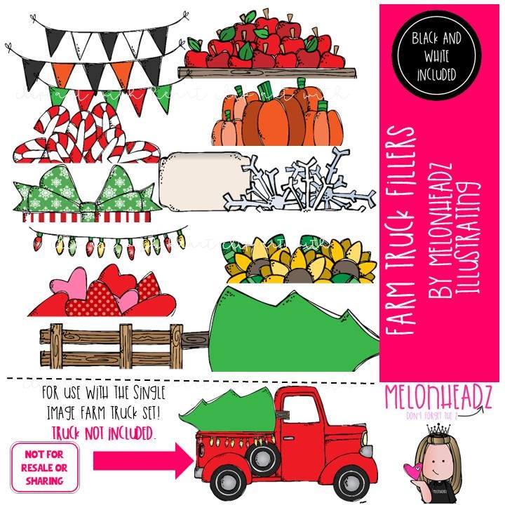 Farm Truck Filler Clip Art Holiday Clip Art COMBO PACK - Etsy