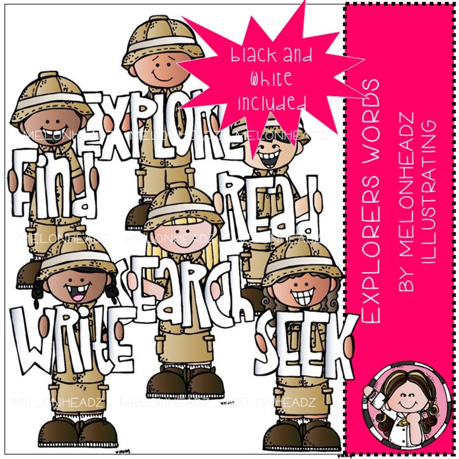 Explorers Clip Art Words Mini - Etsy