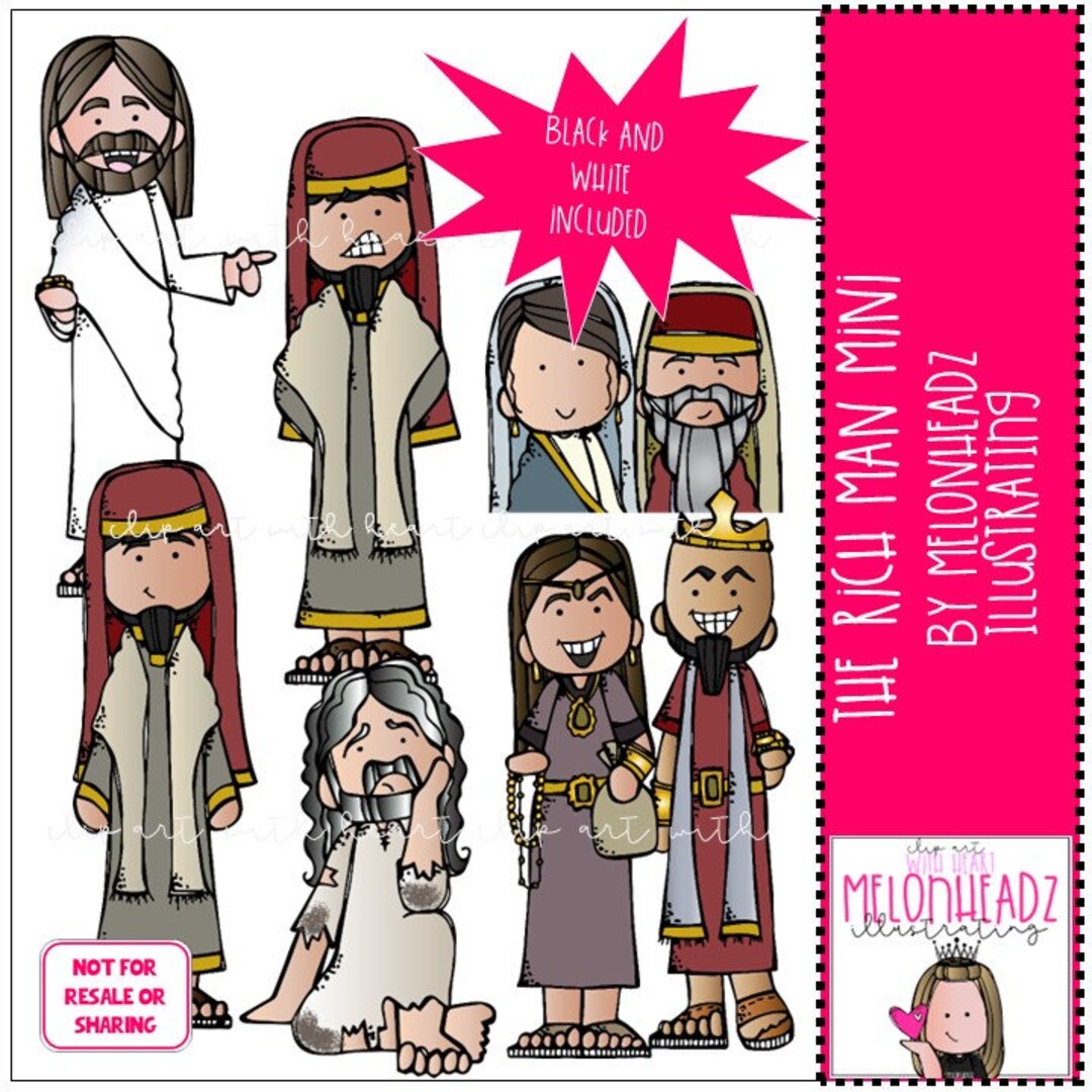 The Rich Man Clip Art - Mini - Bible - Etsy