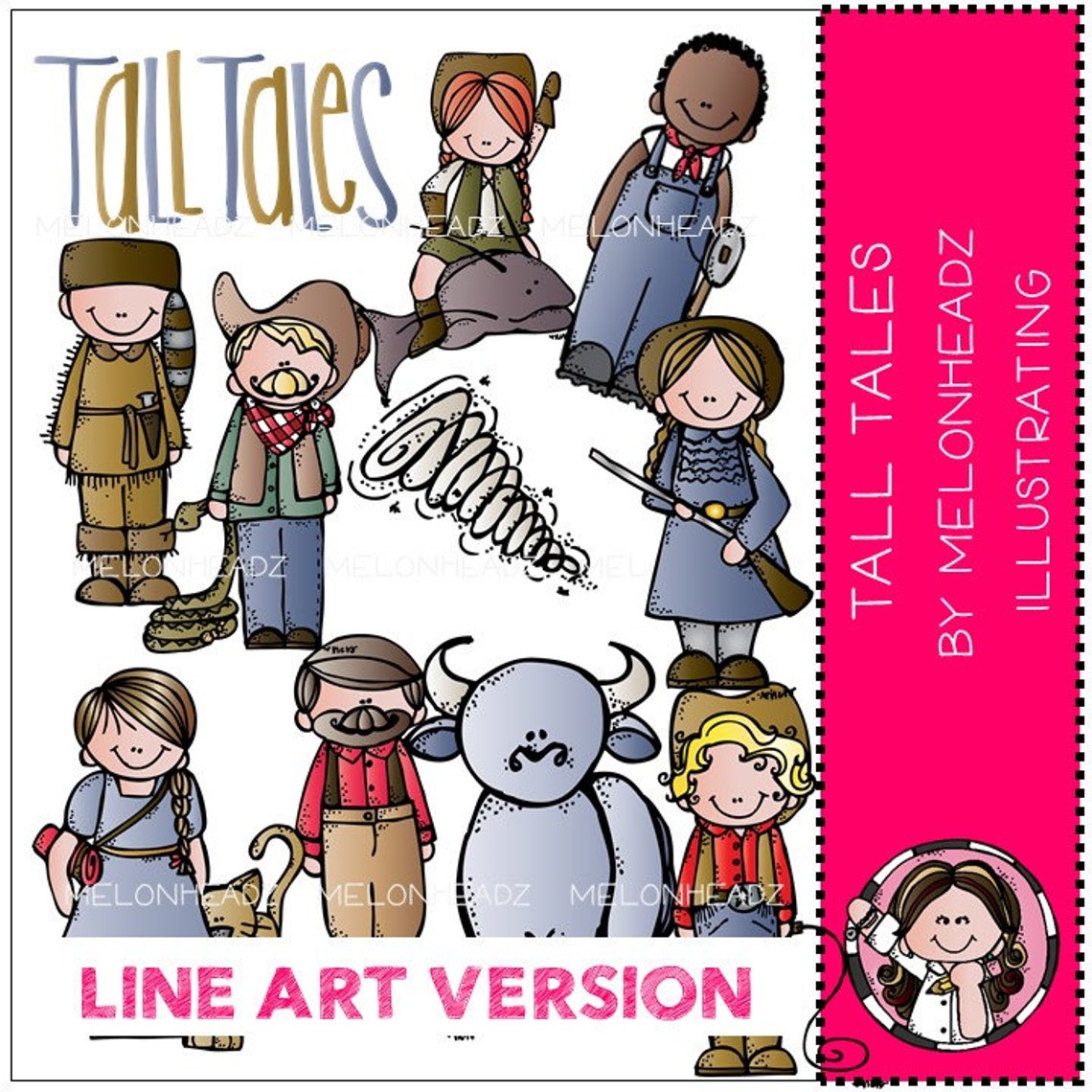 Tall Tales clip art LINE ART | Etsy