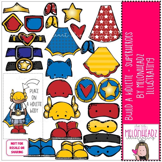 Build a Kidlette Clip Art Superhero Stuff COMBO PACK | Etsy