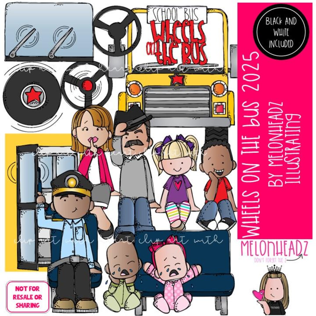 Wheels on the Bus Clip Art 2025, Literature Clip Art COMBO PACK - Etsy