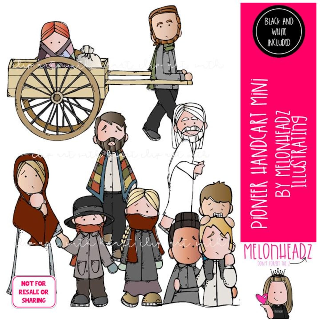 Pioneer Handcart Clip Art Set 2, LDS History Clip Art, LDS Clip Art ...