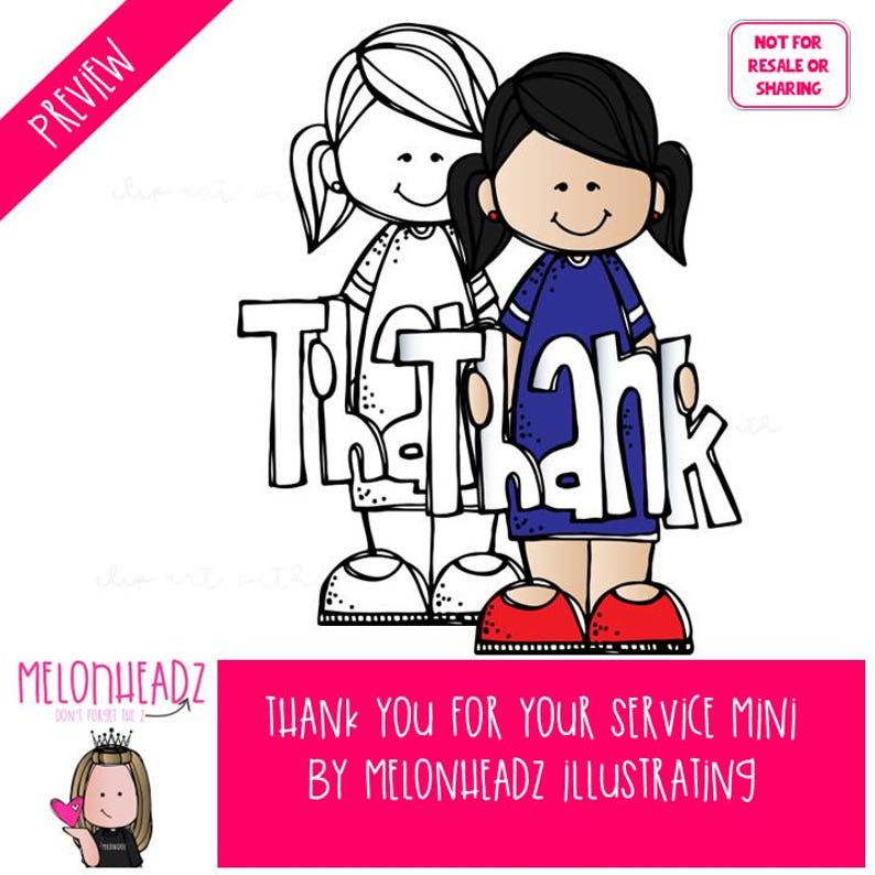 Thank You for Your Service Clip Art - Mini - Etsy