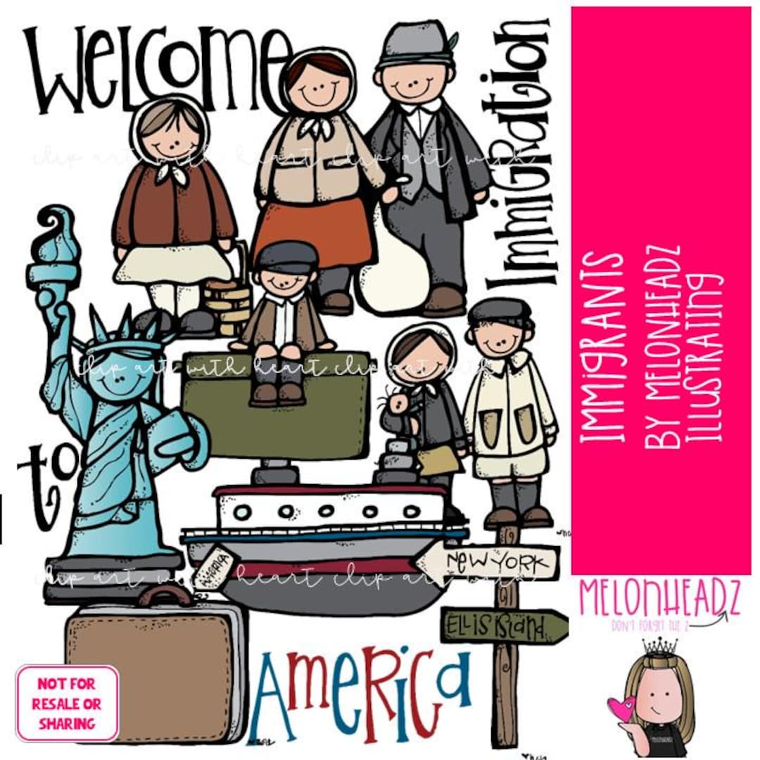 Immigrants Clip Art Travel Clip Art COLORED Version - Etsy