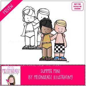 Summer Clip Art Mini by Melonheadz Illustrating - Etsy