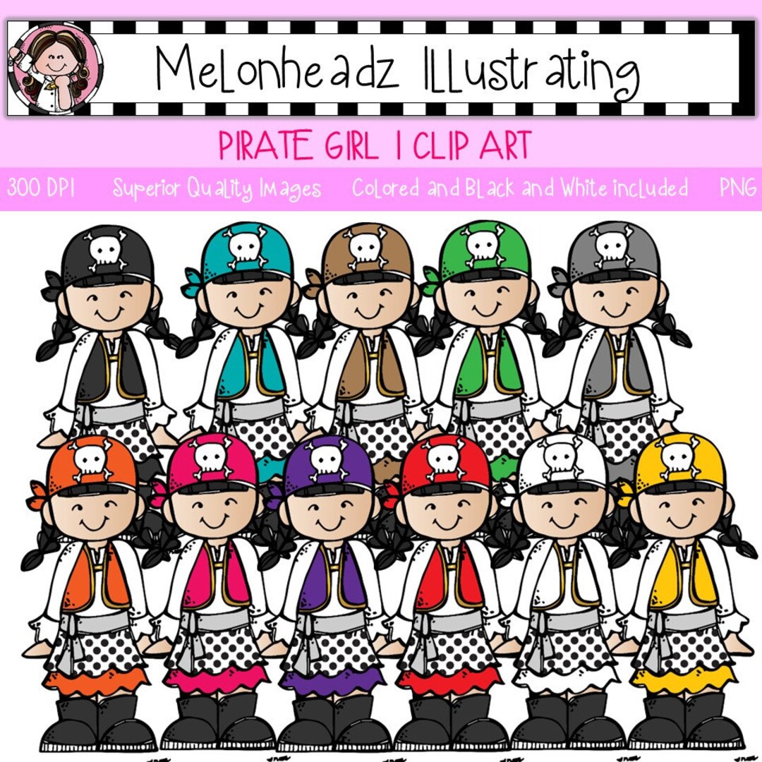 Pirate Girl 1 Clip Art - SINGLE IMAGE - Etsy
