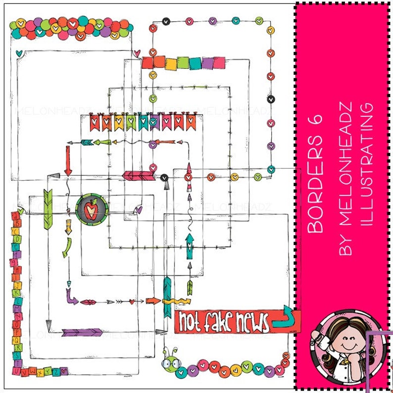 Borders Clip Art Set 6 | Etsy