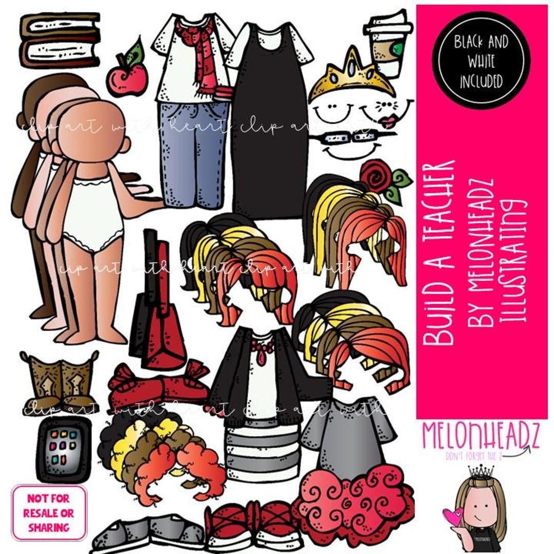Build a Teacher, Me, Digital Paper Doll COMBO PACK - Etsy