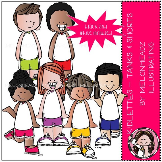 Kidlettes Clip Art Tanks and Shorts Mini - Etsy